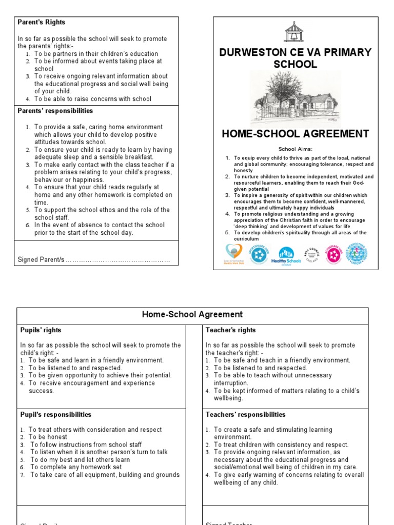 Home School Agreement | PDF | Homeschooling | Teachers
