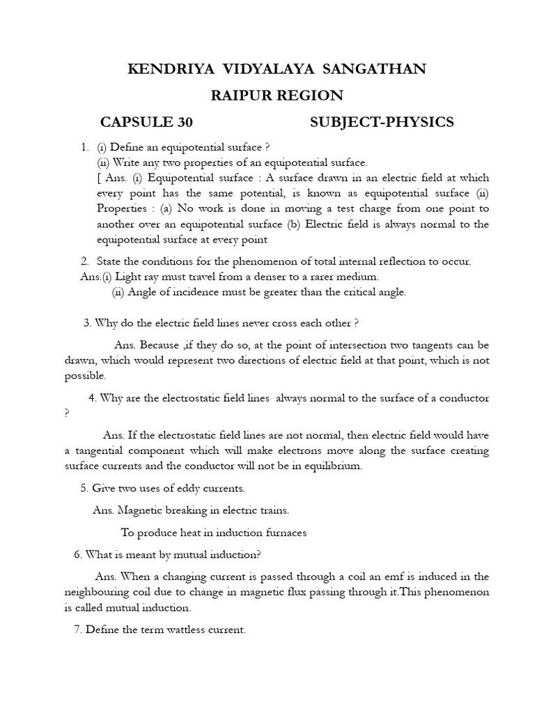 Final Physics Capsule Overview | PDF | Photoelectric Effect ...