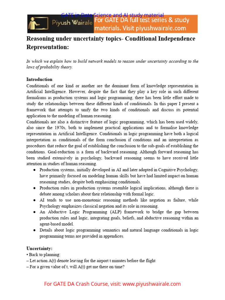 Reasoning Under Uncertainity Study Material | PDF | Bayesian Network | Markov Chain