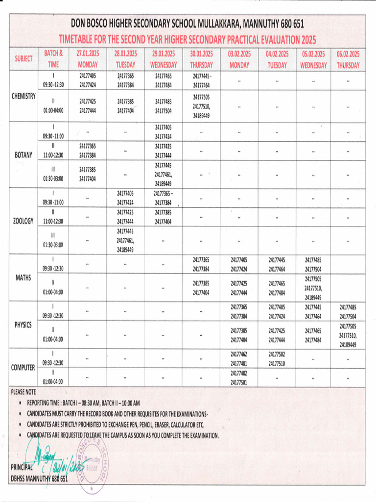 Plus Two Exam Timetable 2025 | PDF