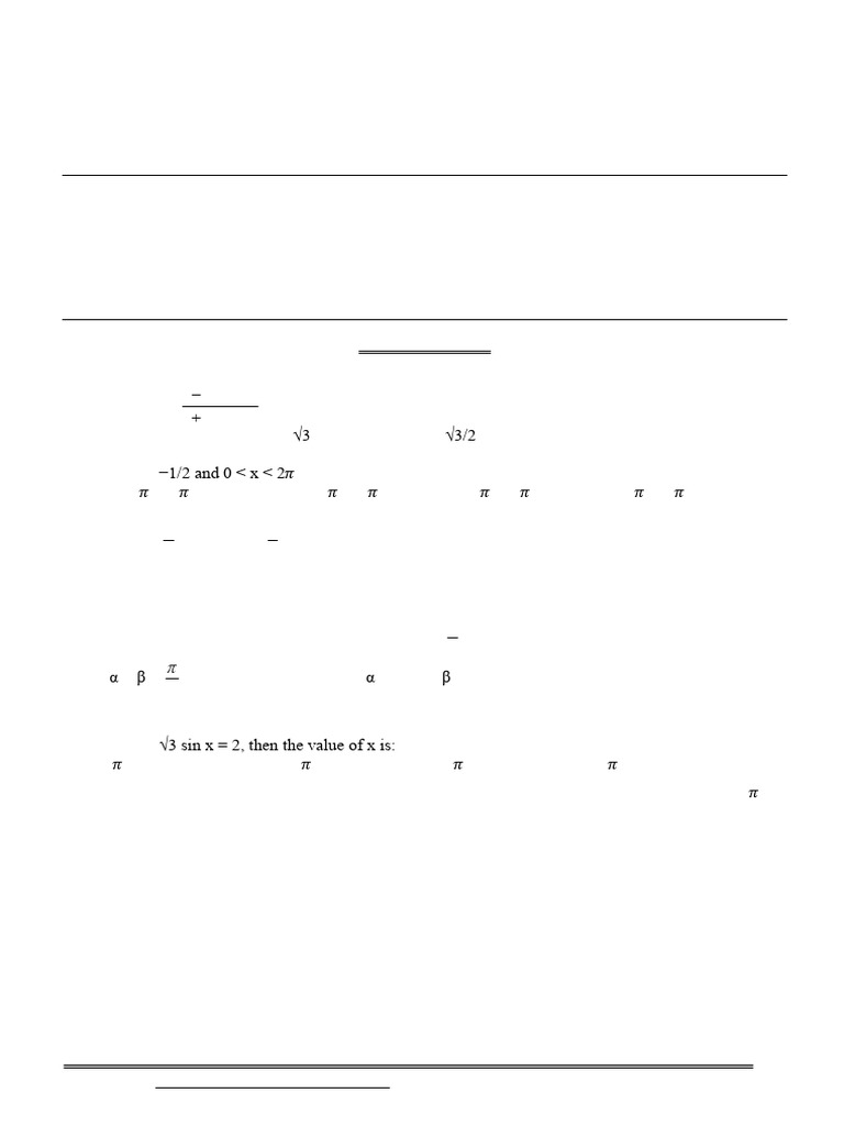 Class XI Trigonometric Functions Practice Paper | PDF | Mathematics | Trigonometry