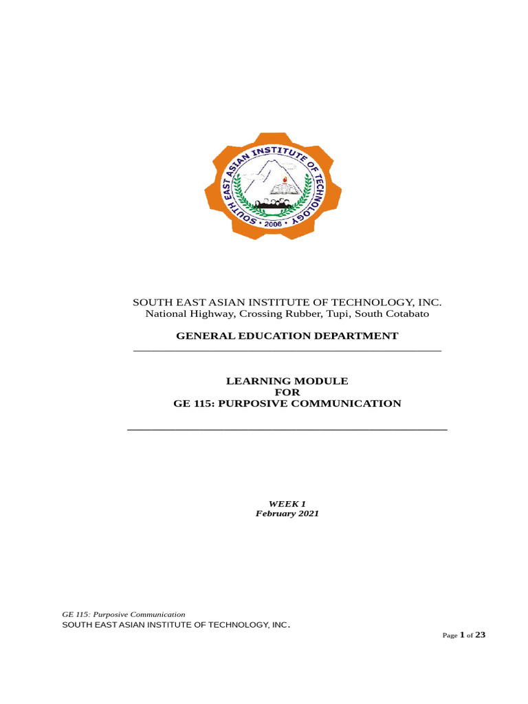 Prelim PURCOM Module Jez | PDF | Communication | Nonverbal Communication