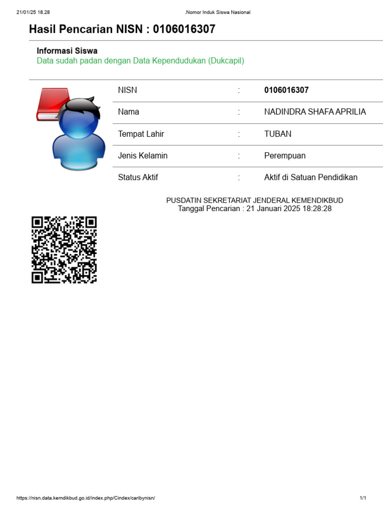 _Nomor Induk Siswa Nasional NADIN | PDF