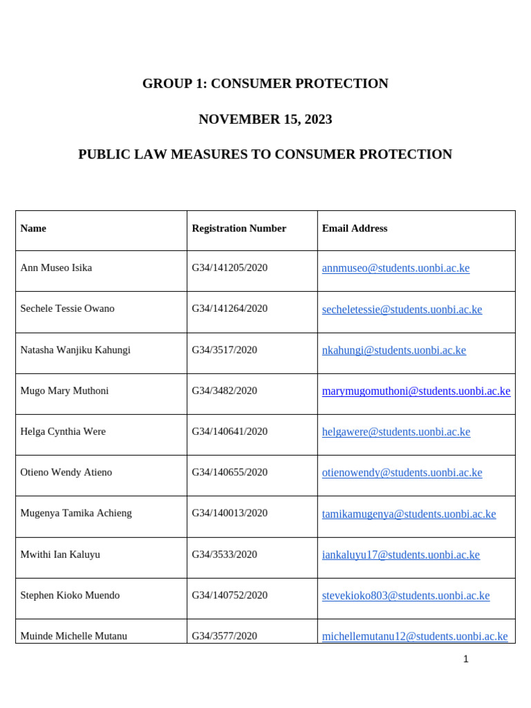 Group 1 Public Law Measures For Consumer Protection | PDF | Prices ...