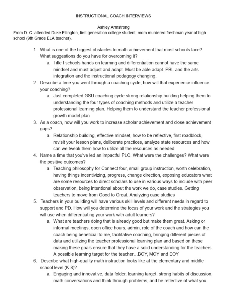 Instructional Coaching Strategies for Success | PDF | Teachers | Learning