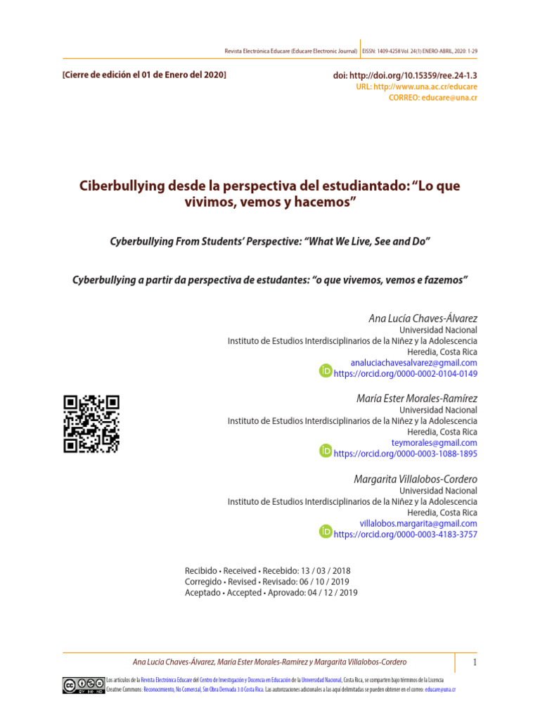 Ciberbullying: Perspectiva Estudiantil | PDF | Acoso cibernético | Internet