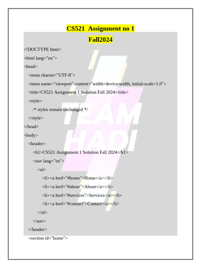 CS521 ASSIGNMENT NO 1 FALL2024 | PDF