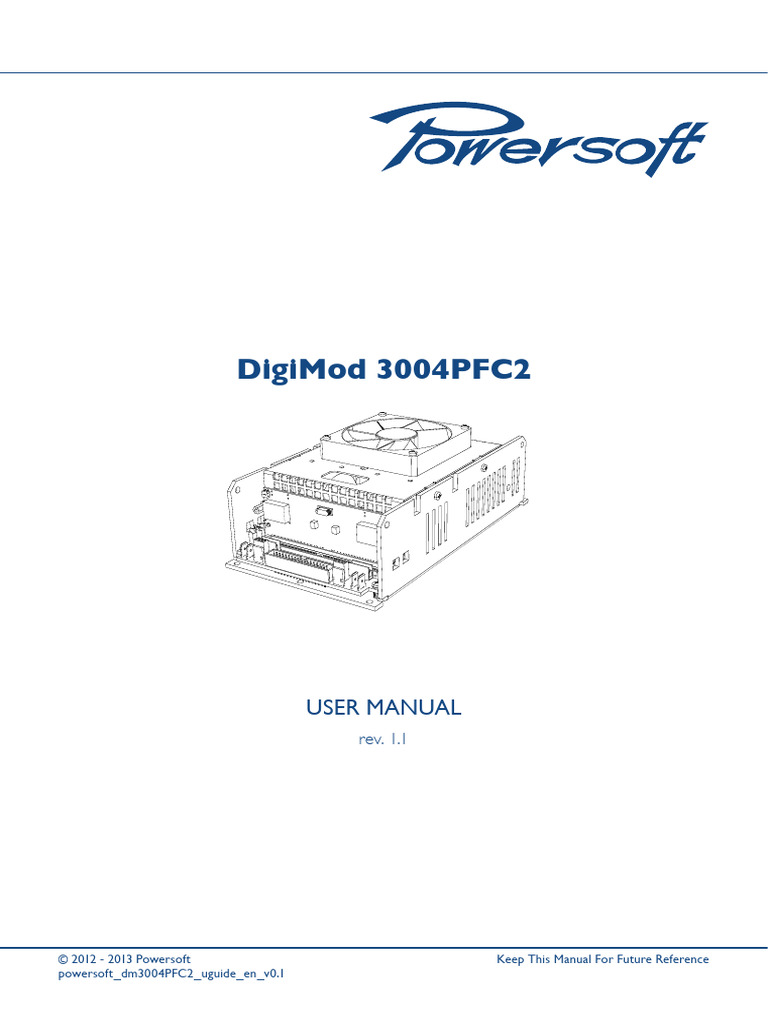 Powersoft DM3004PFC2 Uguide en v0.1 WEB | PDF