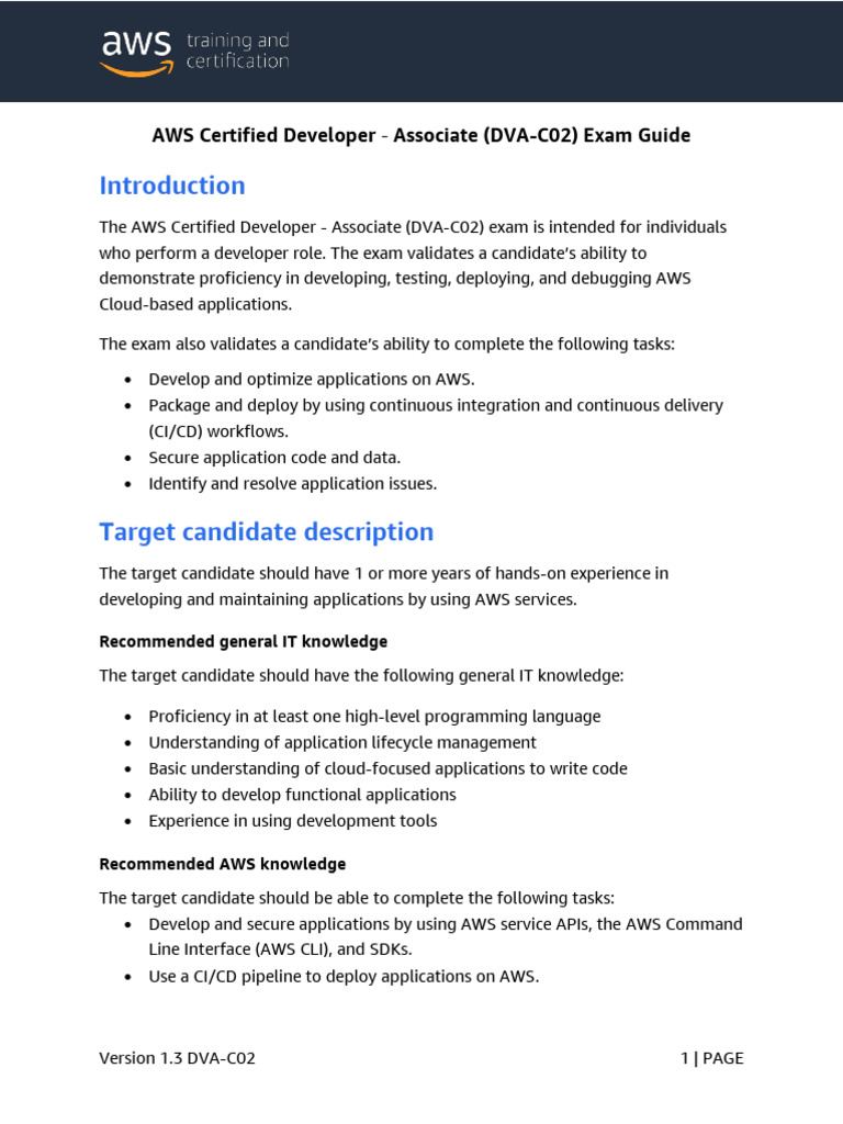 AWS-Certified-Developer-Associate_Exam-Guide | PDF | Amazon Web Services | Databases