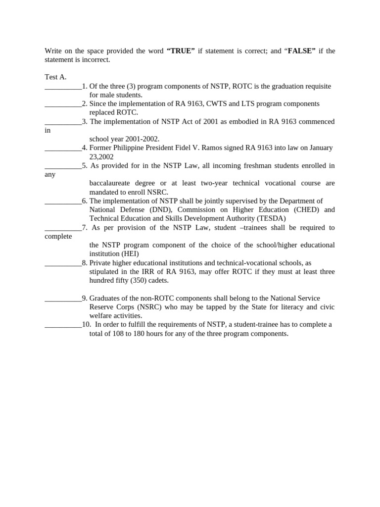 NSTP 5 | PDF