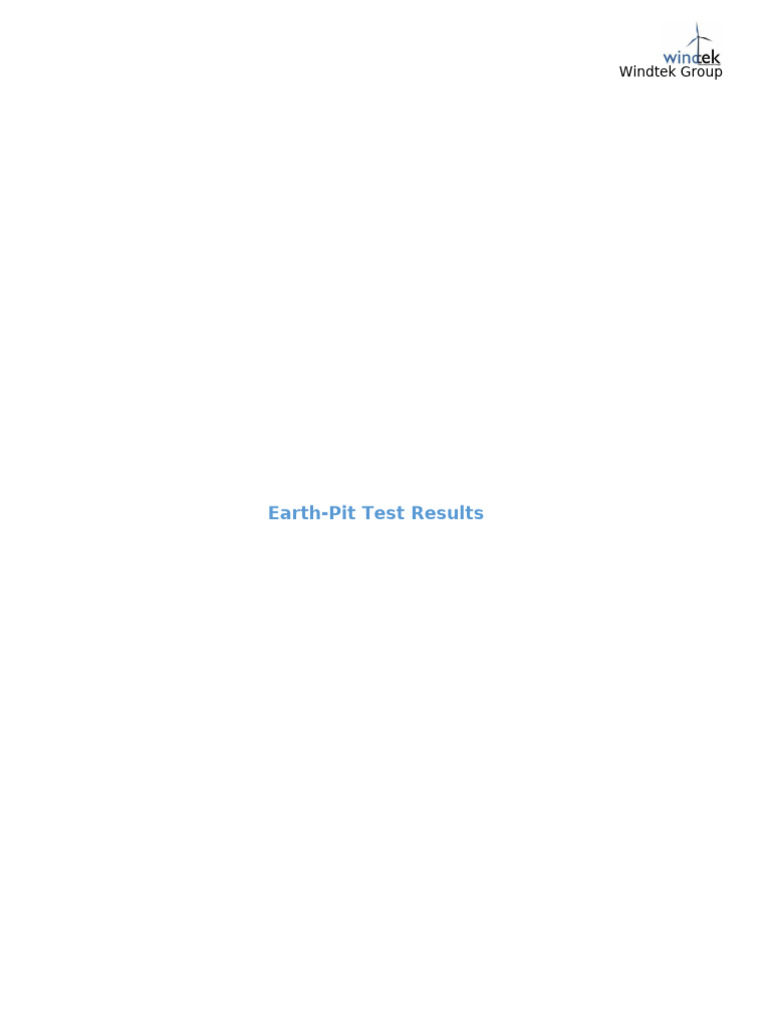 Earth Pits Test Report_043135 | PDF | Transformer | Power Electronics