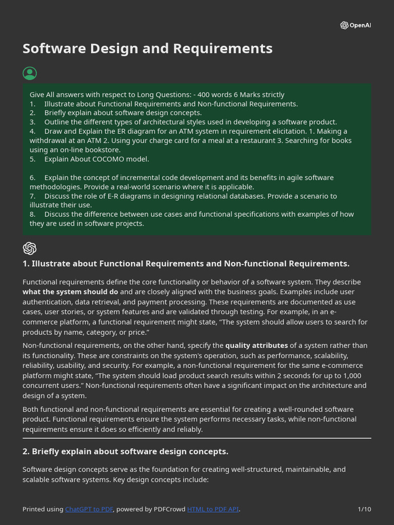 Software Design and Requirements 2 | PDF | Use Case | Software Development Process