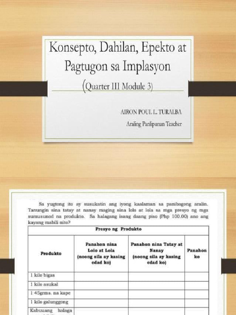 Q 3 Implasyon Konsepto at Dahilan | PDF