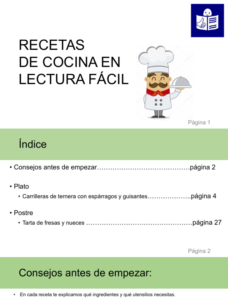 Ejemplo Recetas-2.-Lectura-facil | PDF | Cocinando | Cocina