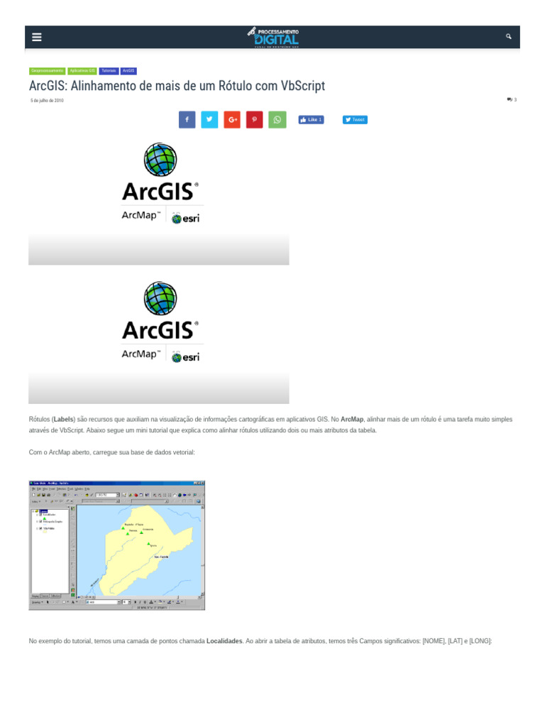 ArcGIS: Alinhamento de Rótulos com VbScript | PDF | Programas | Informática