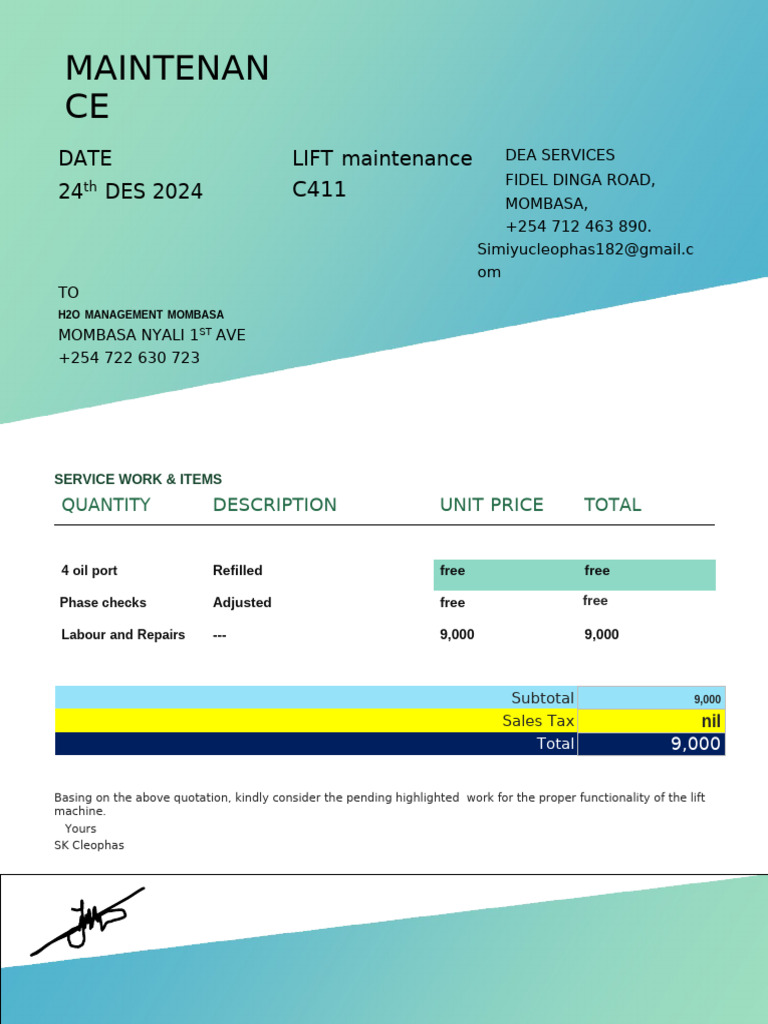 h20 Jan Invoice | PDF