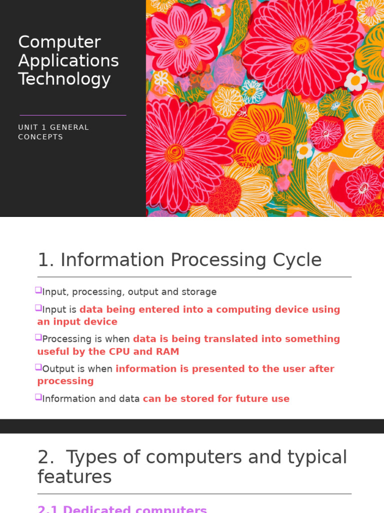 Unit 1 - General Concepts (CAT) | PDF | Personal Digital Assistant | Input/Output