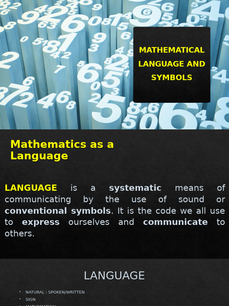 1 Mathematical Language | PDF | Mathematics | Symbols