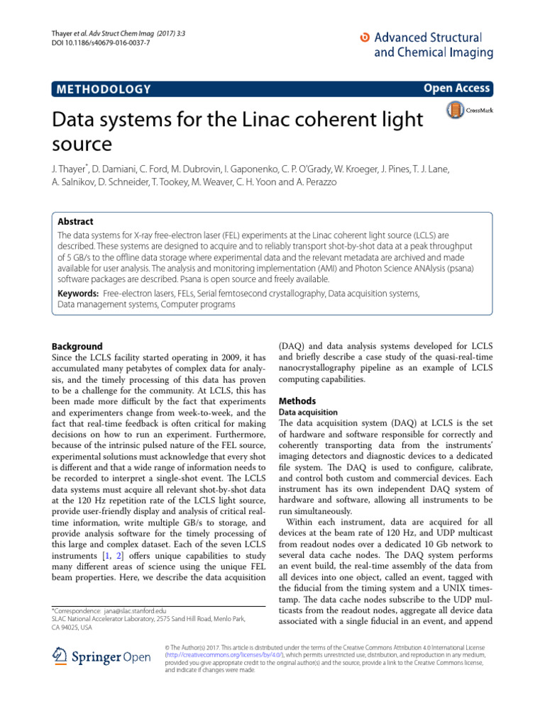 Data Systems For The Linac Coherent Light | PDF | X Ray Crystallography | Parallel Computing