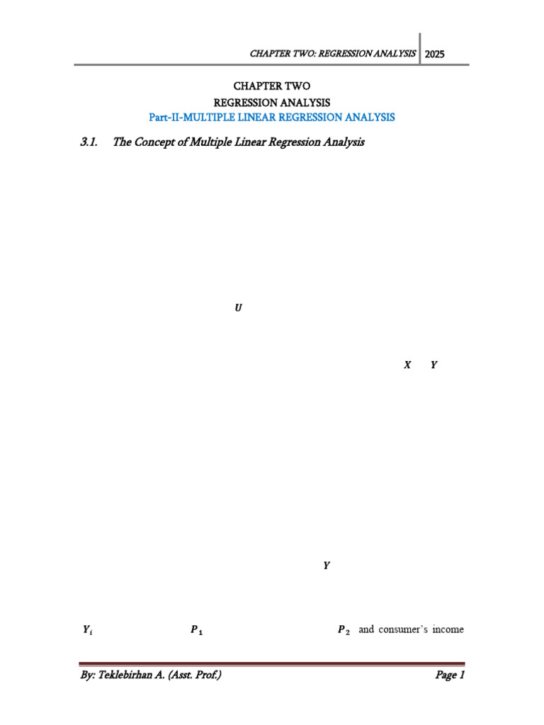 CH 2 Part II Handout | PDF | Linear Regression | Errors And Residuals