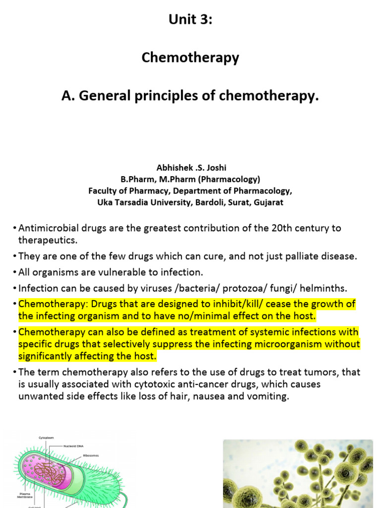 Unit 3 General Principles of Chemotherapy | PDF | Antimicrobial Resistance | Bacteria