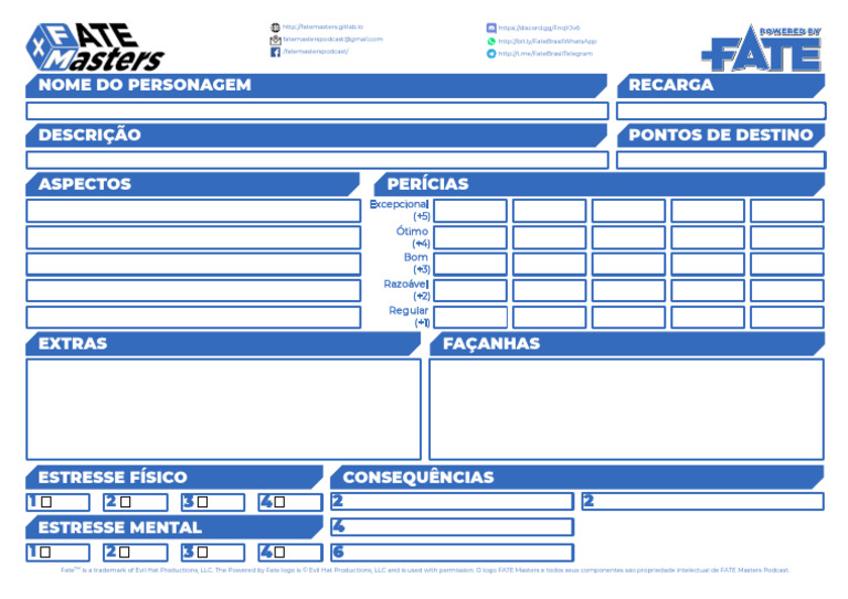 Personagem Nalla Akantha para Fate™ | PDF