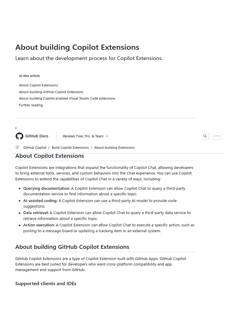 About Building Copilot Extensions | PDF | Application Software | Software