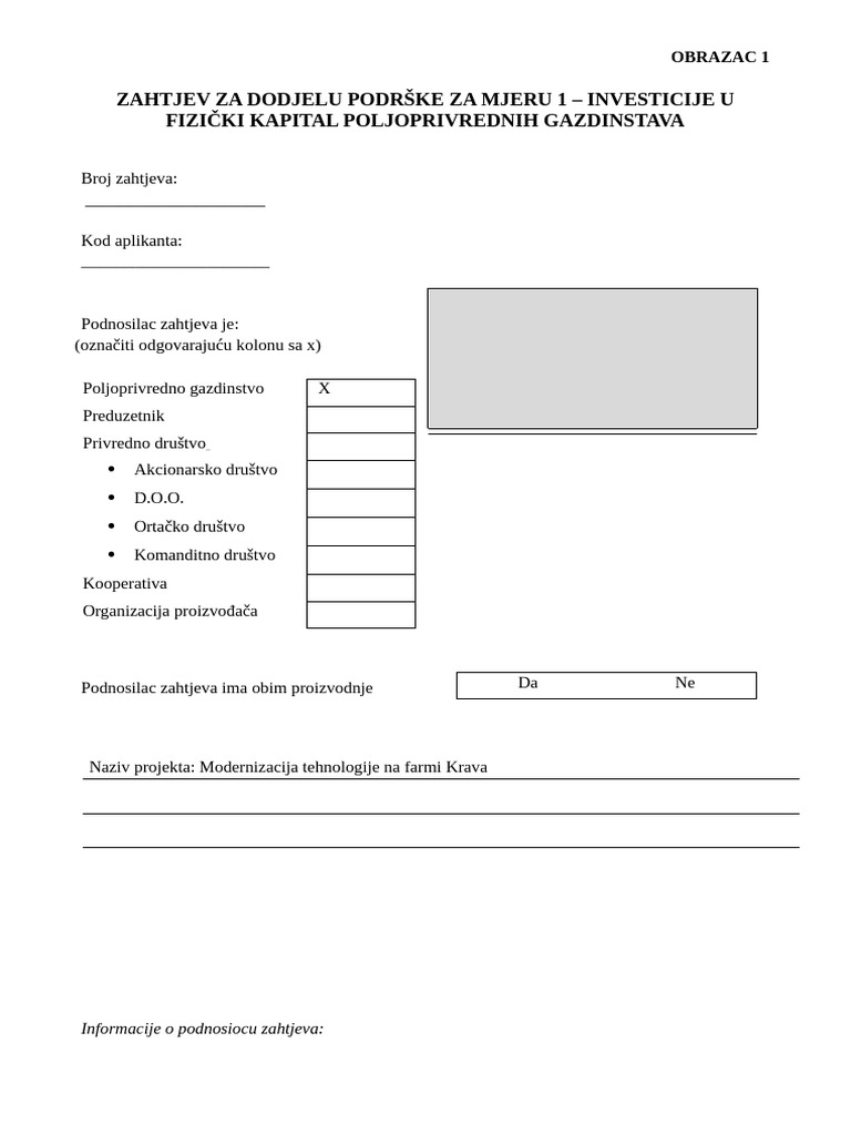 obrazac-1-zahtjev-za-dodjelu-podrske-1 | PDF