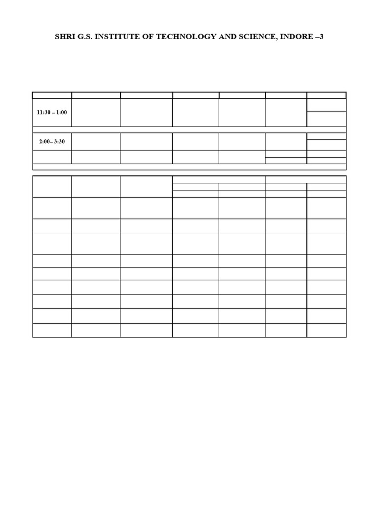 ME Structure II Semester Time Table | PDF | Engineering | Civil Engineering
