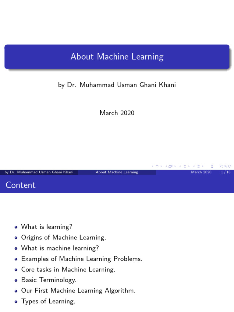 MACHINE_LEARNING__Foundation__Lecture_1 | PDF | Machine Learning | Statistical Classification
