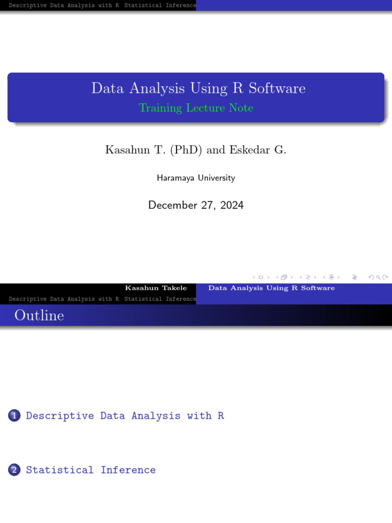 Descriptive Data Analysis in R | PDF | Student's T Test | Statistics
