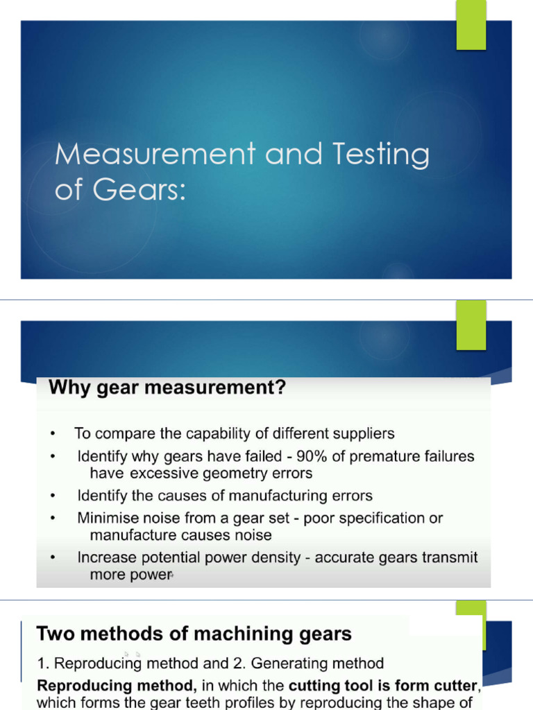 Measurement and Testing of Gears | PDF | Gear | Circle