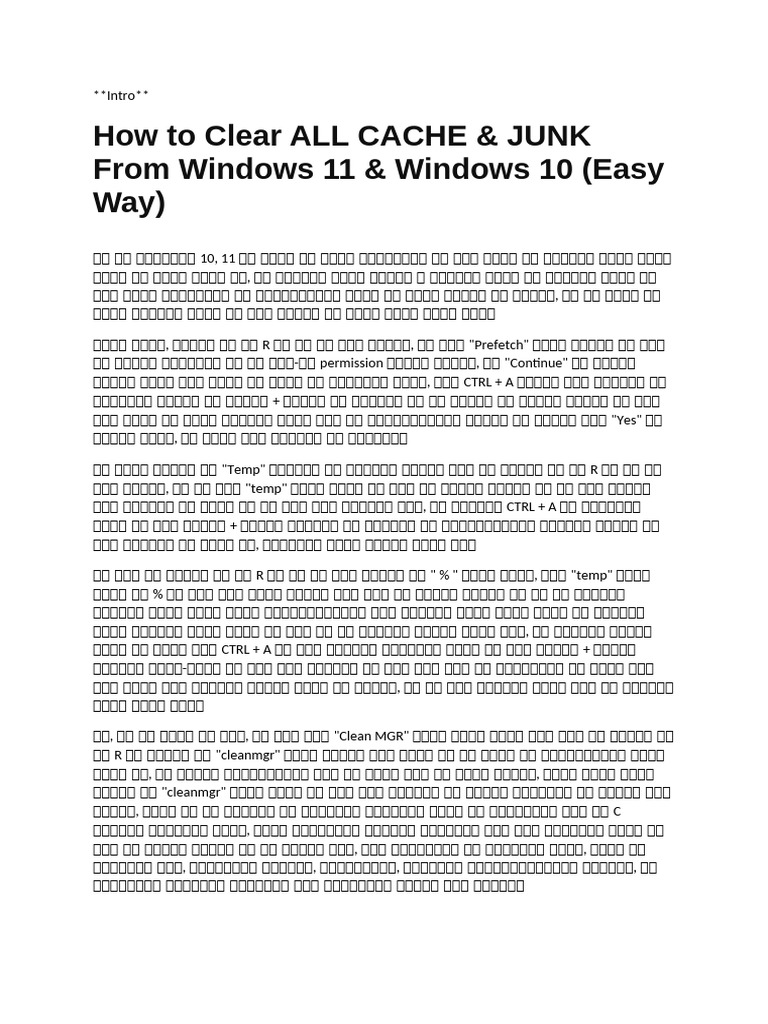 How to Clear ALL CACHE & JUNK From Windows 11 & Windows 10 | PDF