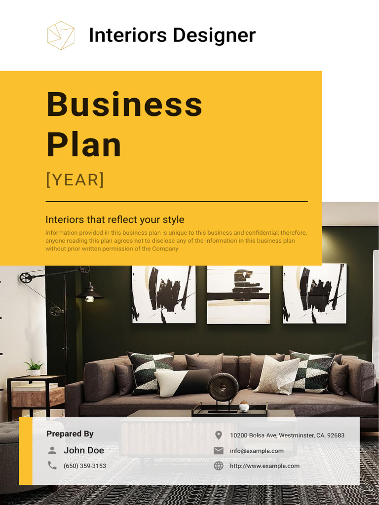 Interior Design Business Plan Example | PDF | Marketing | Sales
