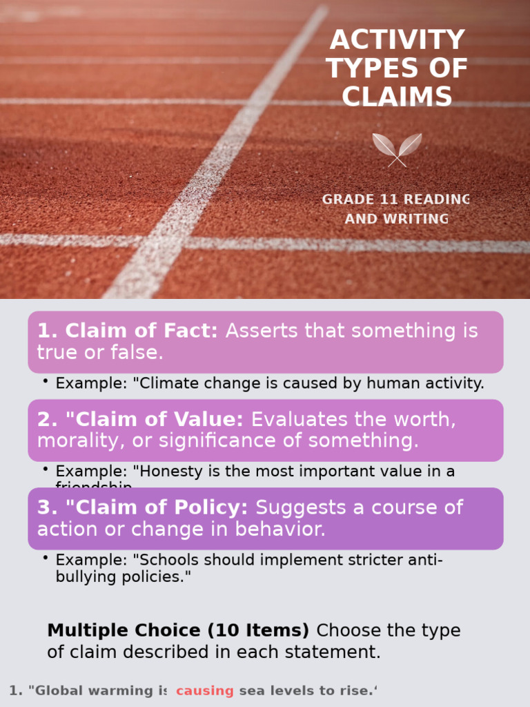 ACTIVITY TYPES OF CLAIMS | PDF | Intertextuality | Hypertext
