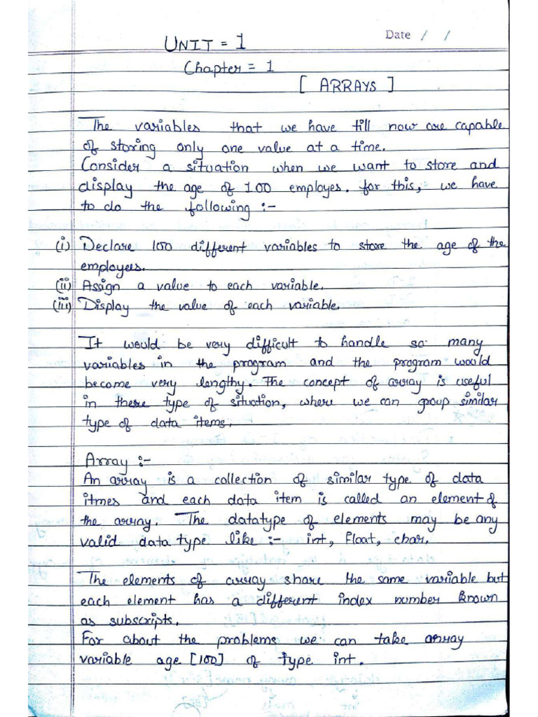 Unit-4th (Array Pointer Structure Union) | PDF