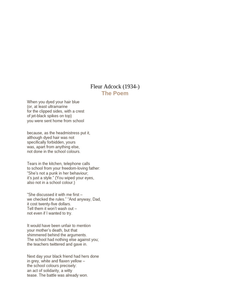 For Heidi With Blue Hair | PDF | Poetry