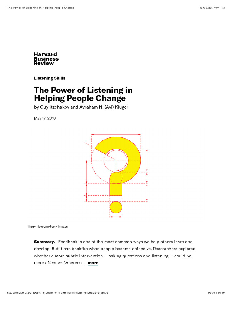 The Impact of Listening on Change | PDF | Attitude (Psychology ...