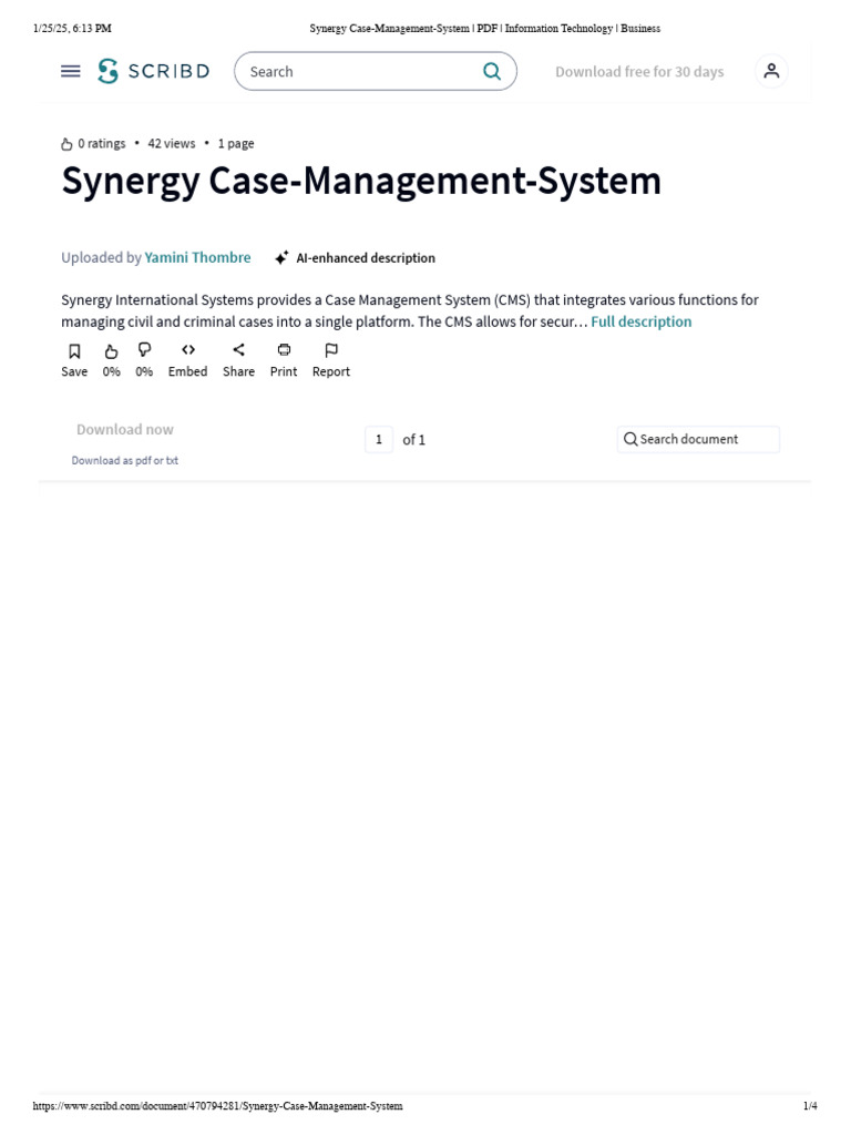 Synergy Case-Management-System - PDF - Information Technology ...