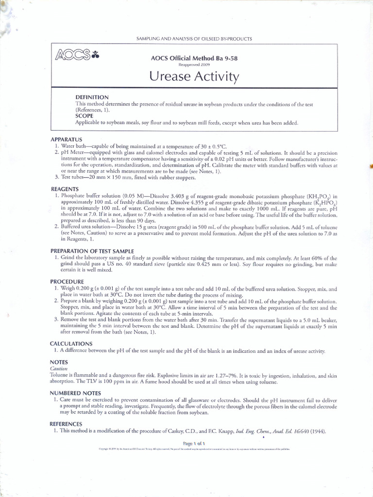 Urease Index | PDF