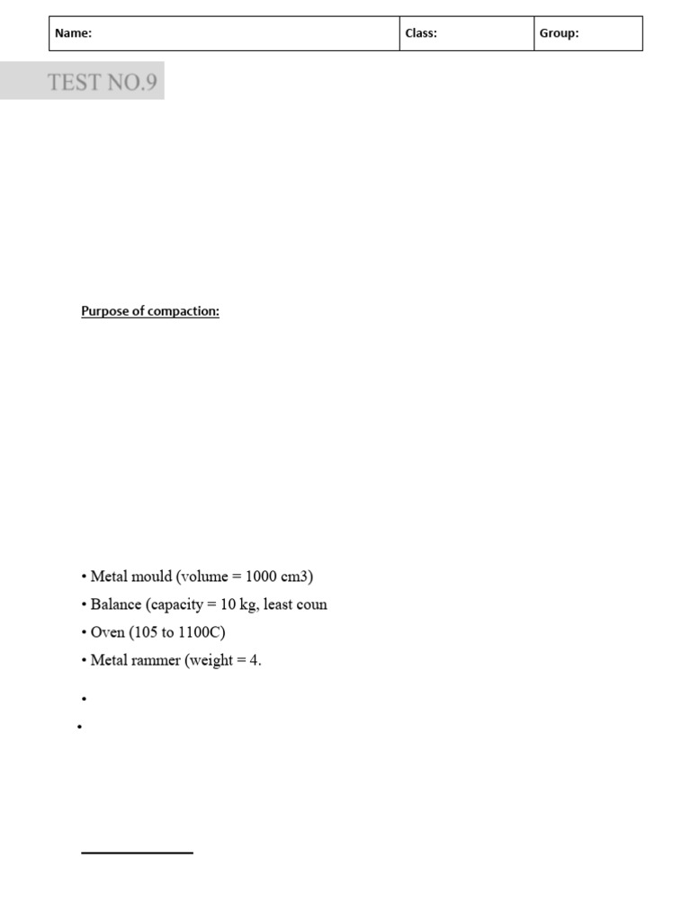 Modified Compaction Test Procedure | PDF | Earth Sciences | Soil