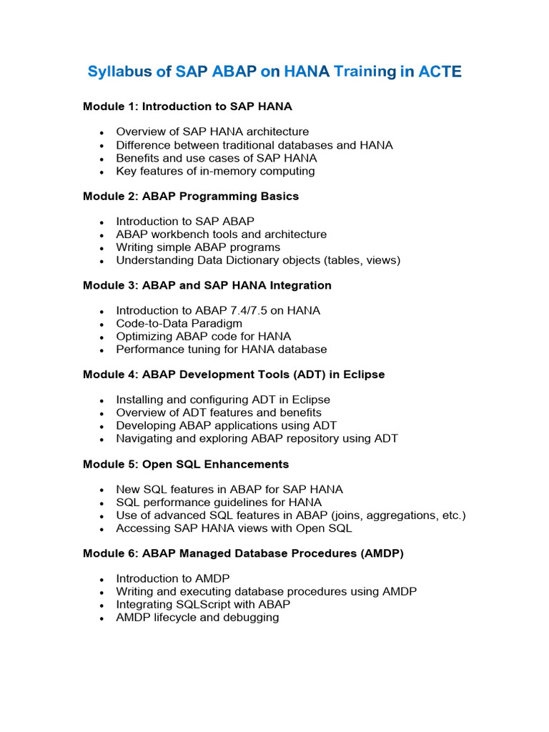 SAP HANA & ABAP Integration Guide | PDF