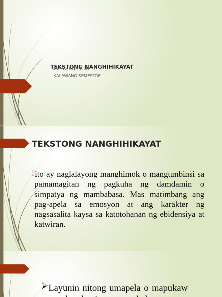 Module 4 Tekstong Nanghihikayat | PDF