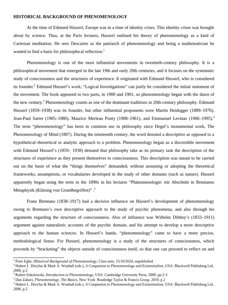 EDMUND HUSSERL AND PHENOMENOLOGY VIA | PDF | Phenomenology (Philosophy ...