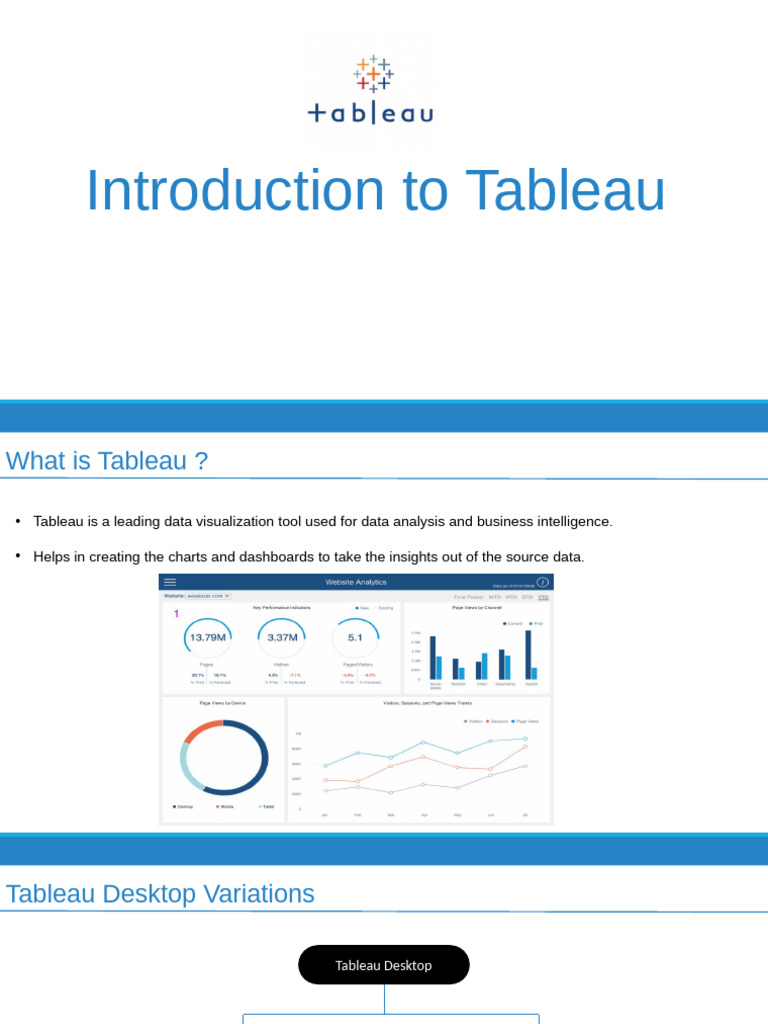 Day 1 - Introduction To Tableau | PDF | Data | Chart