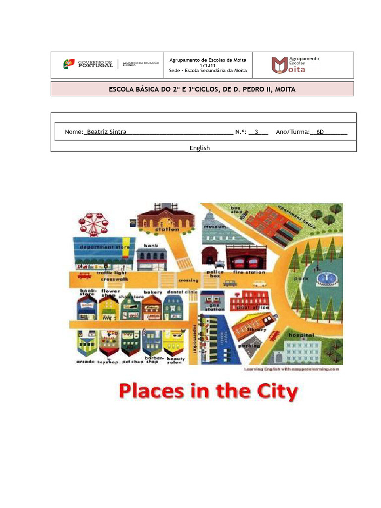 Public Places Vocabulary Exercise | PDF
