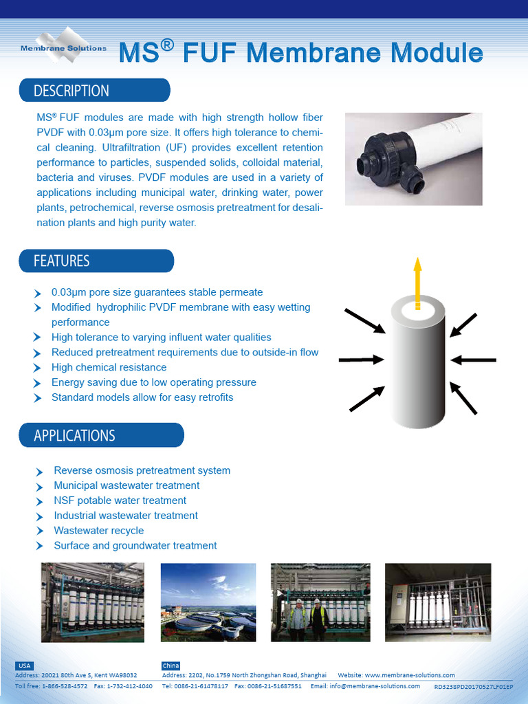 FUF-PVDF membrane | PDF | Membrane | Hydrology