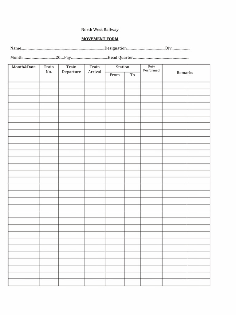 Movement FOrm1 | PDF