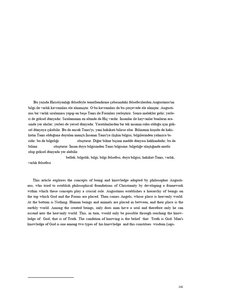 Aurelius_Augustinus_un_Varlik_ile_Bilgi | PDF