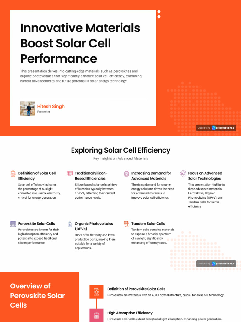 Exploring Advanced Materials For Enhanced Solar Cell Efficiency | PDF